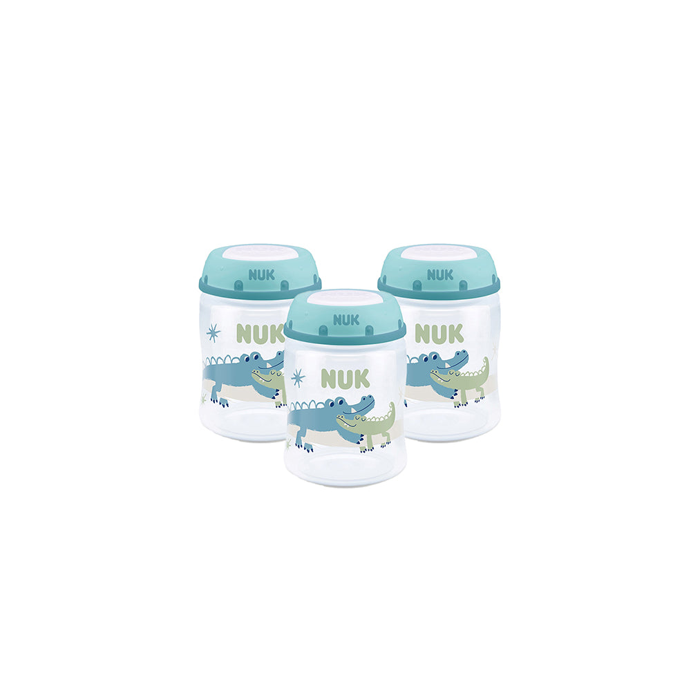 NUK Temp Control Breastmilk Storage 150ml 3 Pack - Crocodile